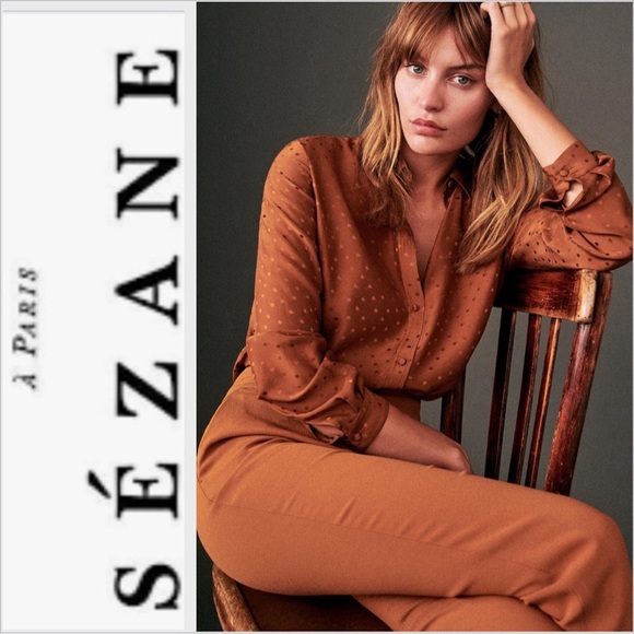 Sezane | Tops | Sezaneann Silk Polka Dot Blouse 34 S | Poshmark